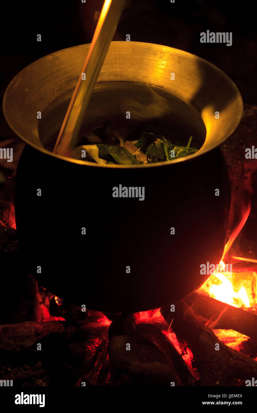 Summer evening campfire in mountains hi-res stock photography and ...