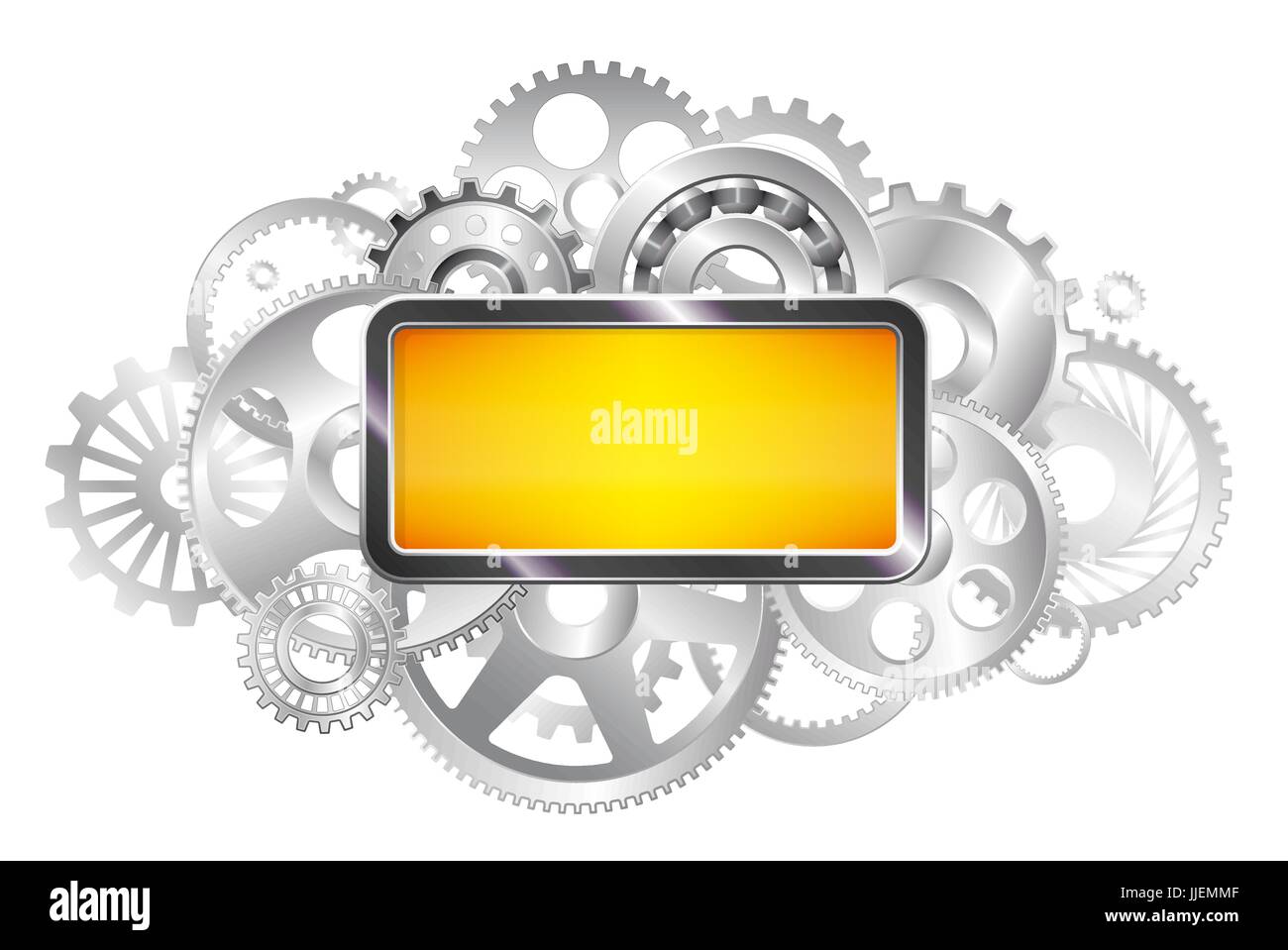 Frame for text. Gears of the mechanism. Industrial background ...