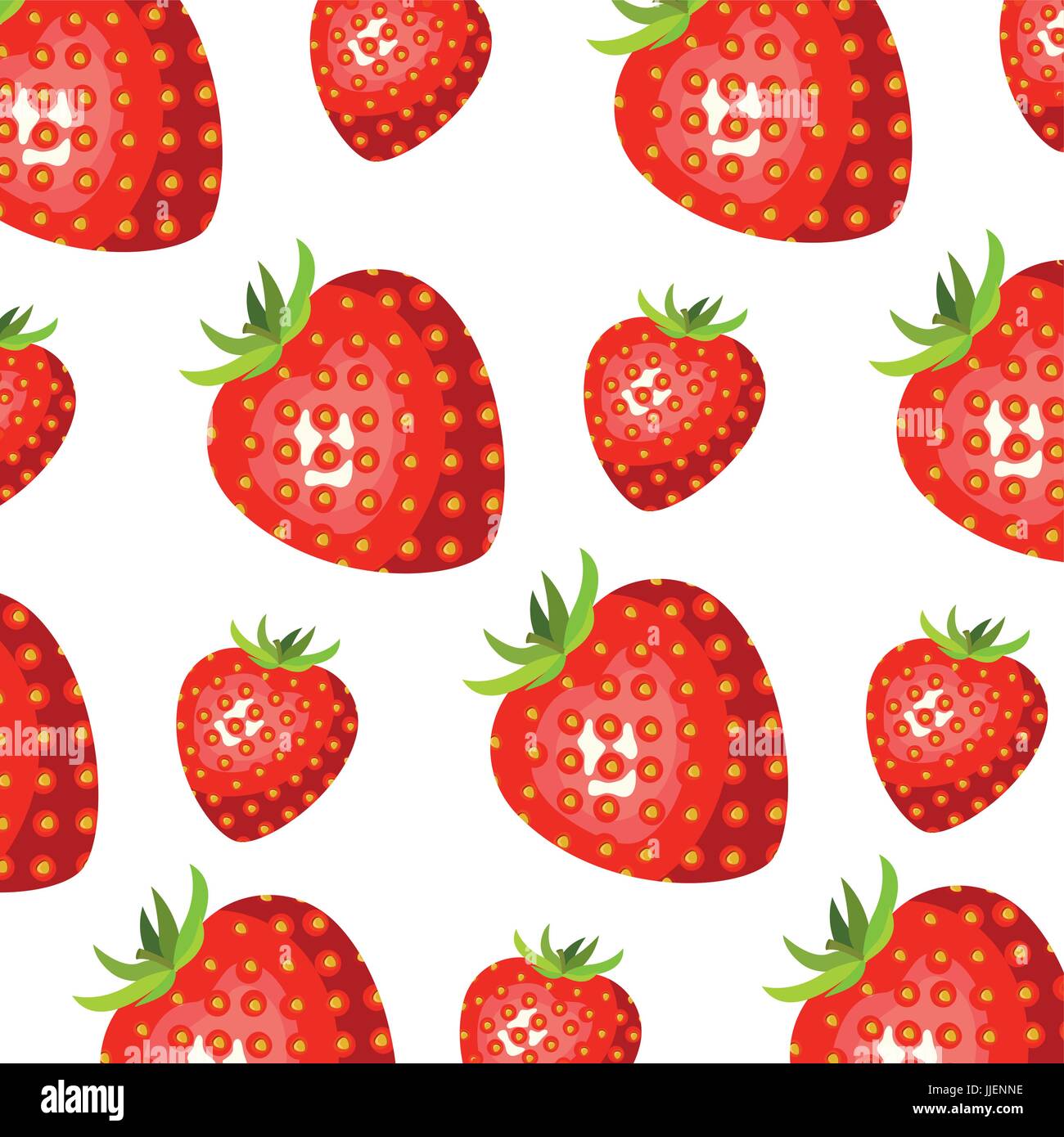 white background with realistic pattern of strawberry fruits Stock ...