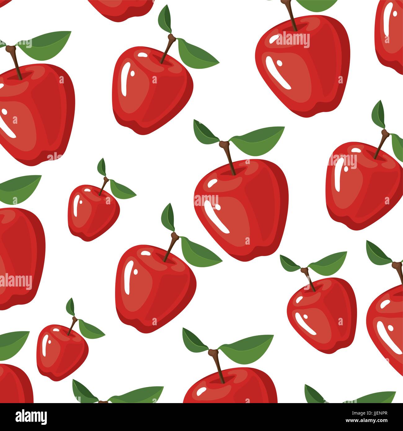 white background with realistic pattern of apples fruits Stock Vector ...