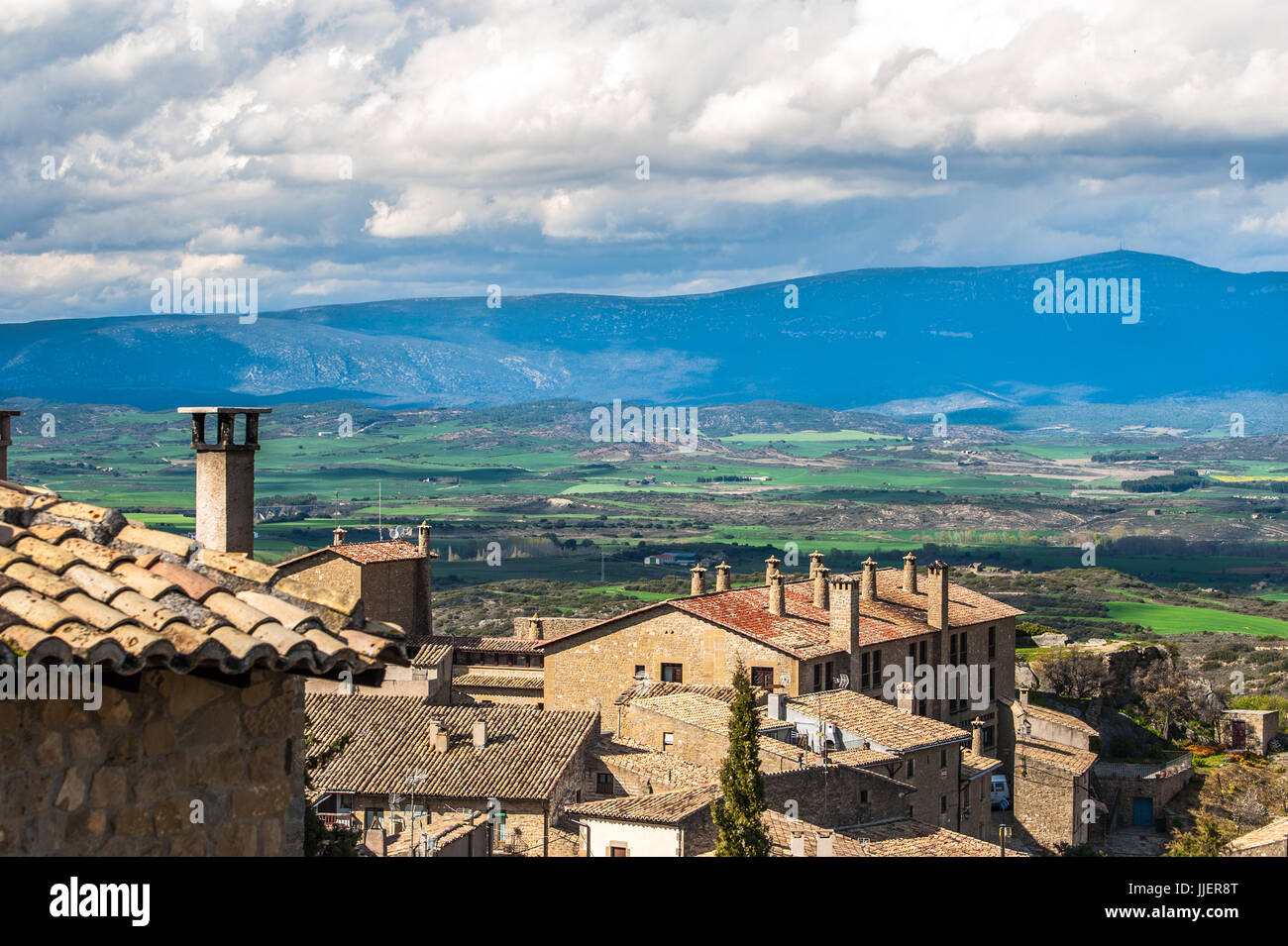 Streets of old Spanish village in Aragon area Stock Photo - Alamy