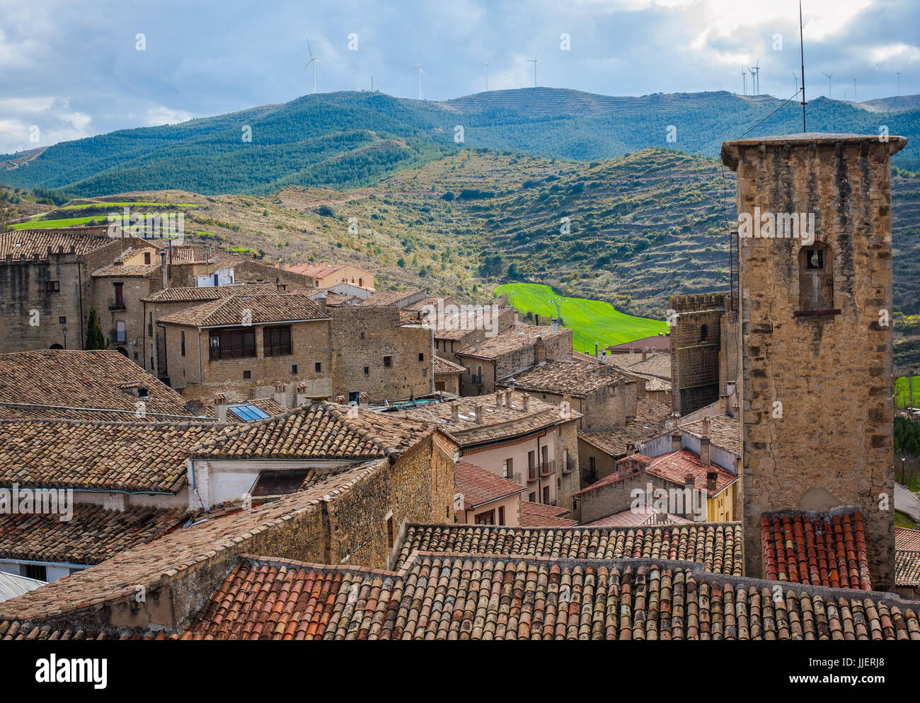 Streets of old Spanish village in Aragon area Stock Photo - Alamy