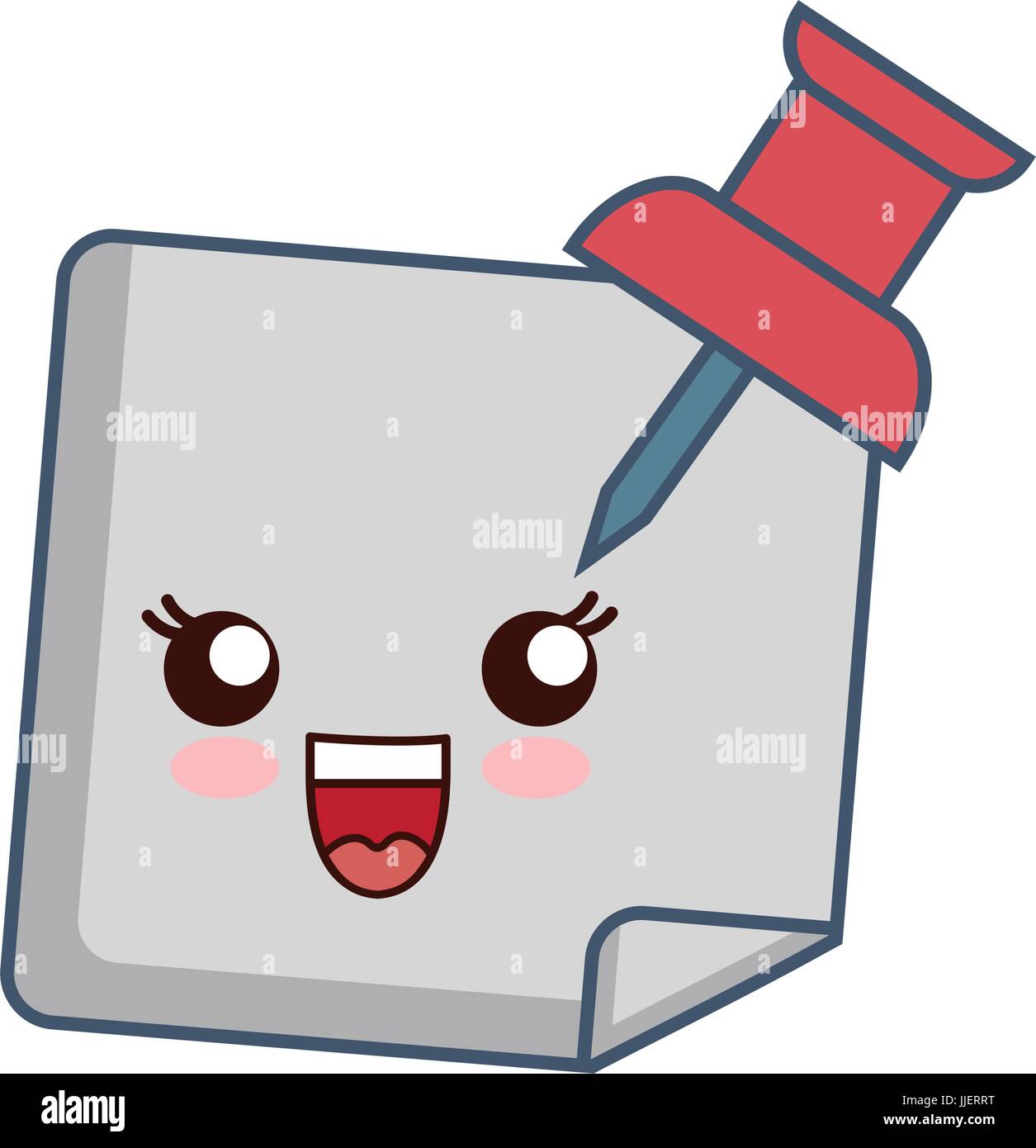 note with office pin icon over white background vector illustration ...