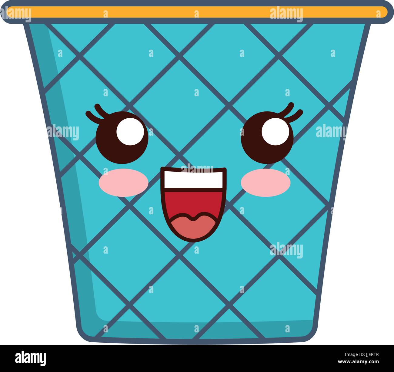 kawaii trash icon over white background vector illustration Stock ...