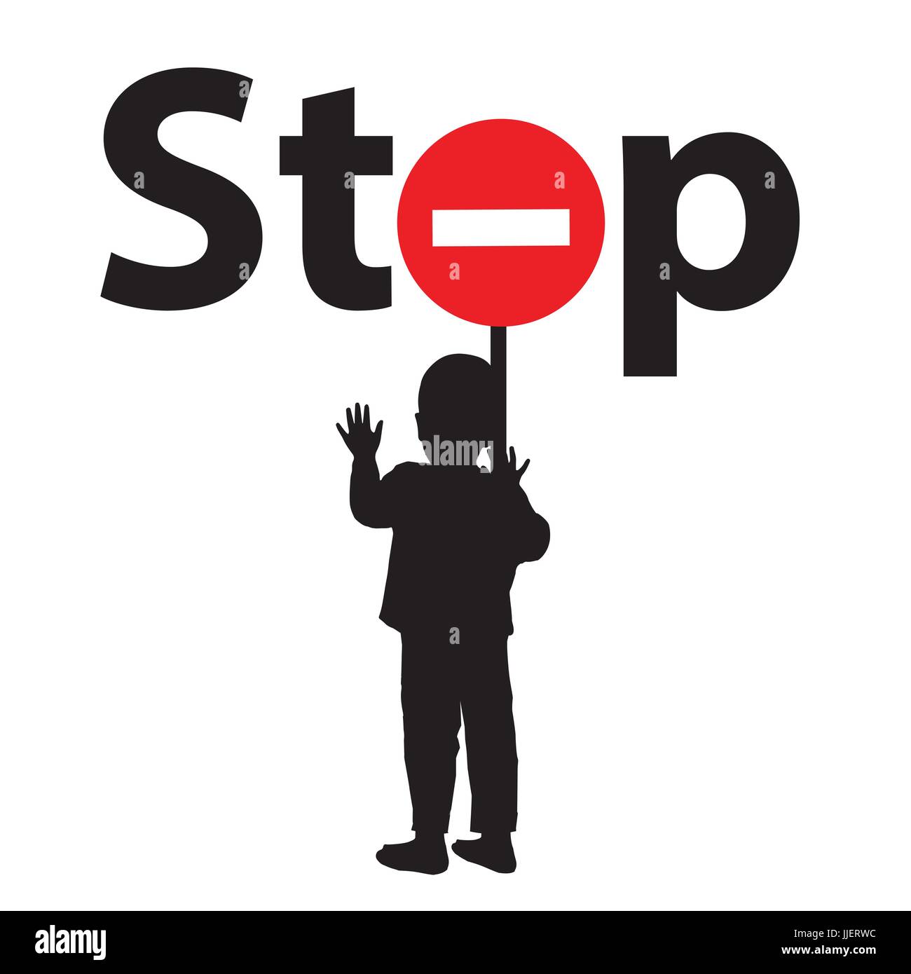 Stop accident on the road children. Danger concept. Illustration for ...