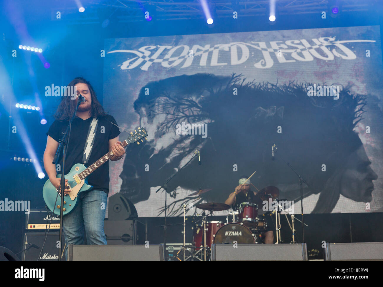 KIEV, UKRAINE - JULY 02, 2017: Ukrainian stoner rock band Stoned Jesus ...