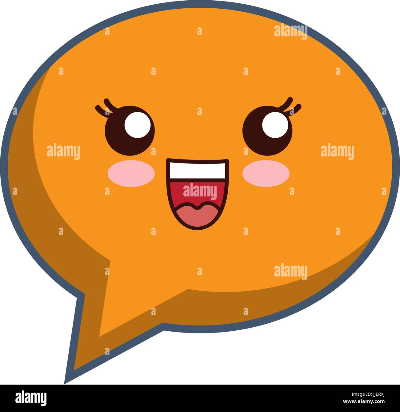 kawaii speech bubble icon over white background vector illustration ...