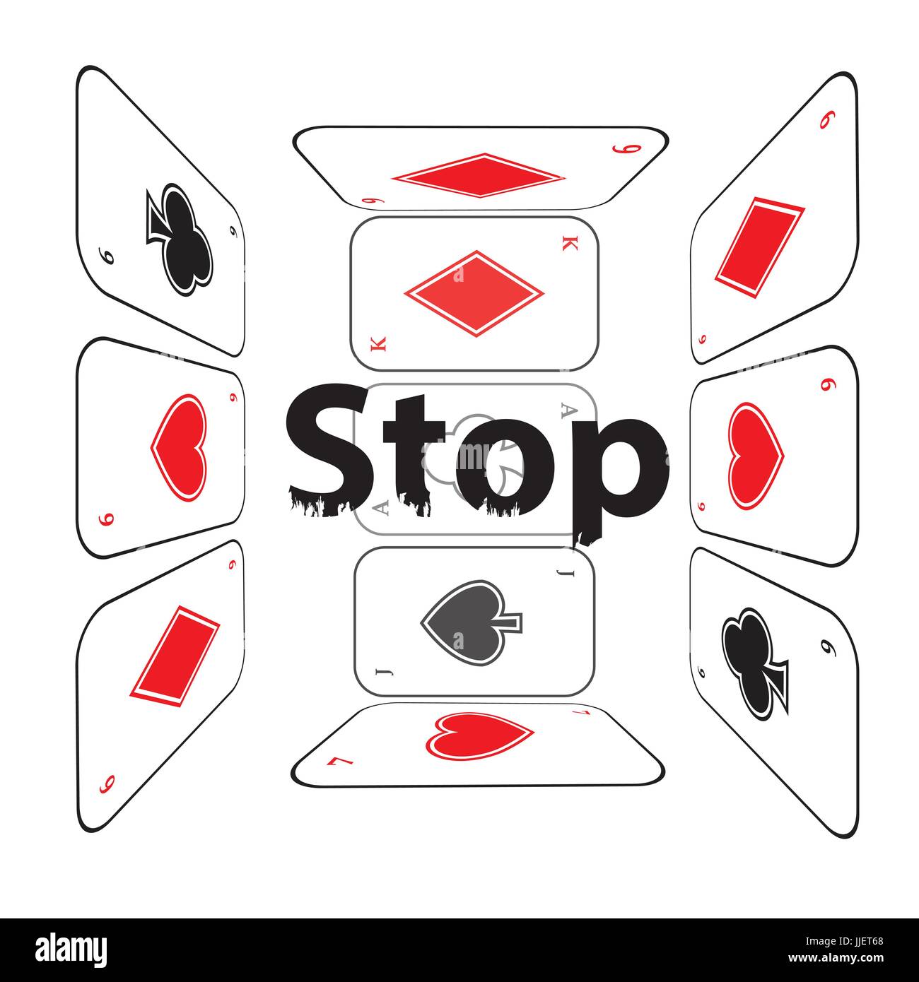 Stop gambling addiction. Danger concept. Illustration for your design ...