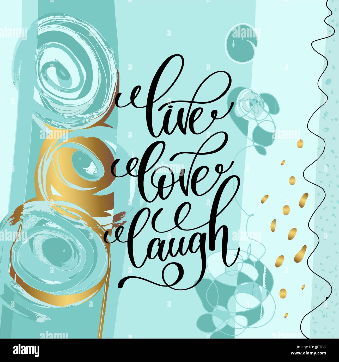 live love laugh handwritten lettering positive quote Stock Vector Image ...