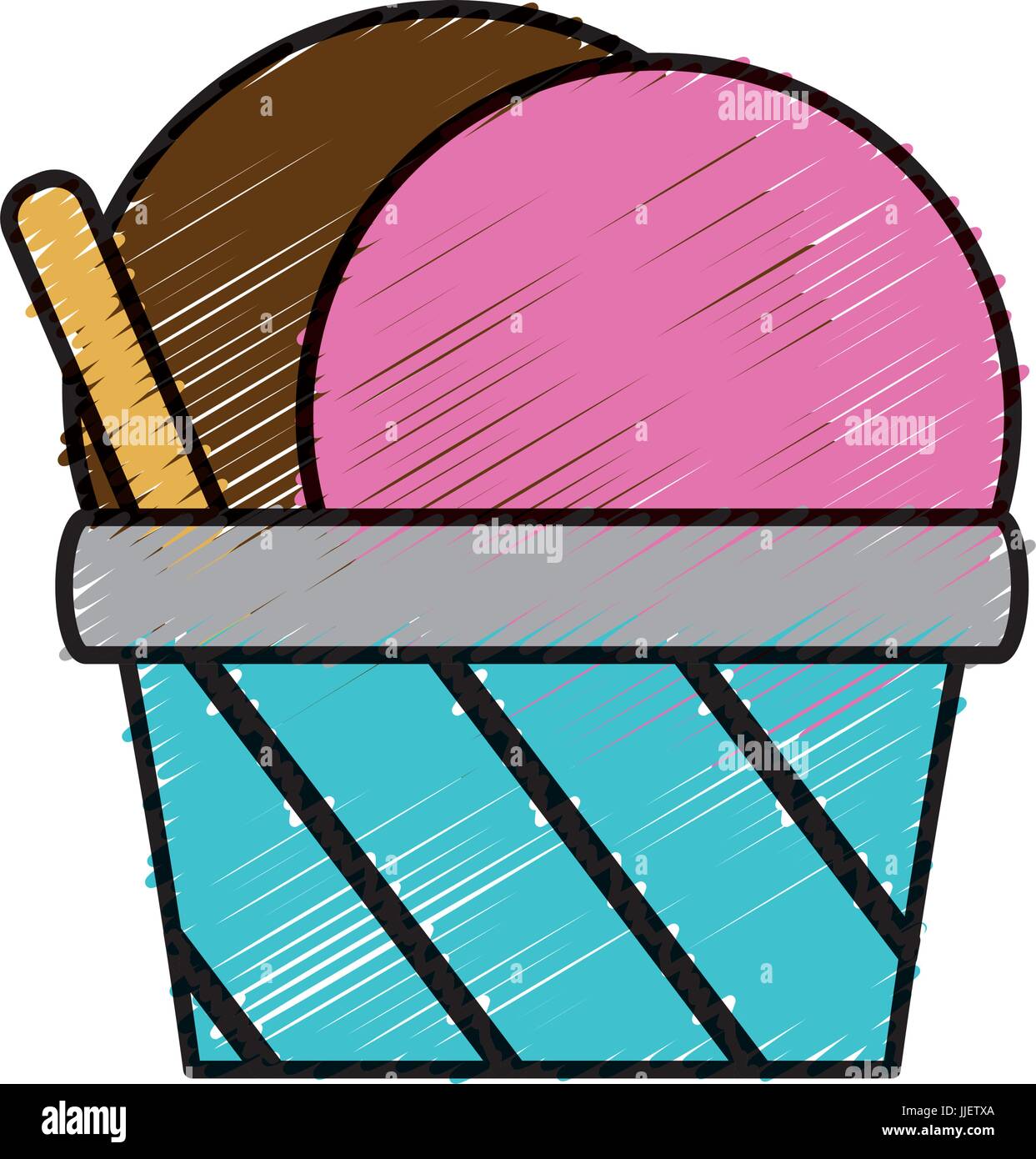 ice cream cup icon over white background vector illustration Stock ...