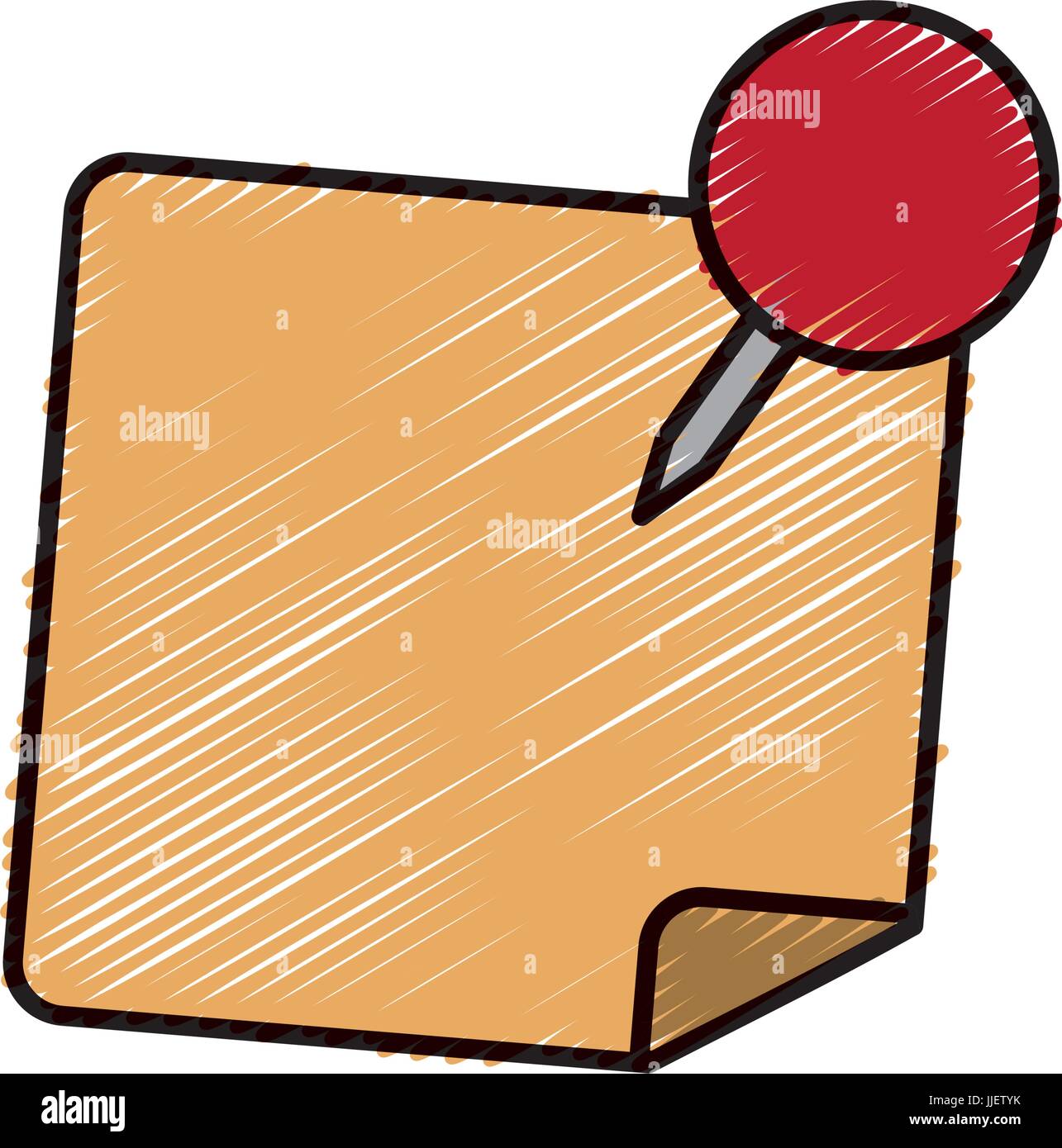 note with office pin icon over white background vector illustration ...