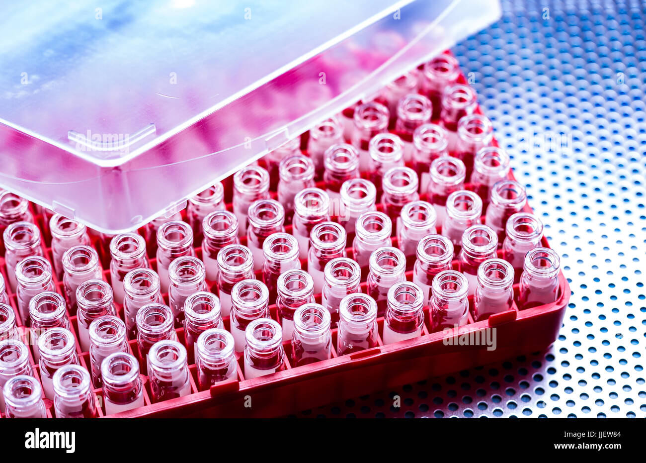 test tube rack laboratory research tubes Stock Photo - Alamy