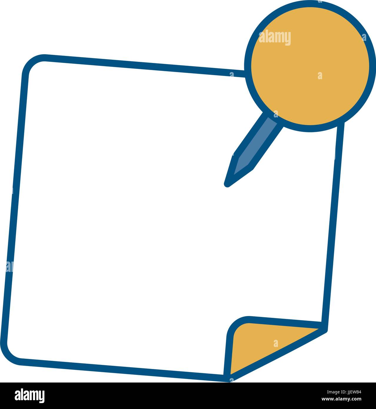 note with office pin icon over white background vector illustration ...