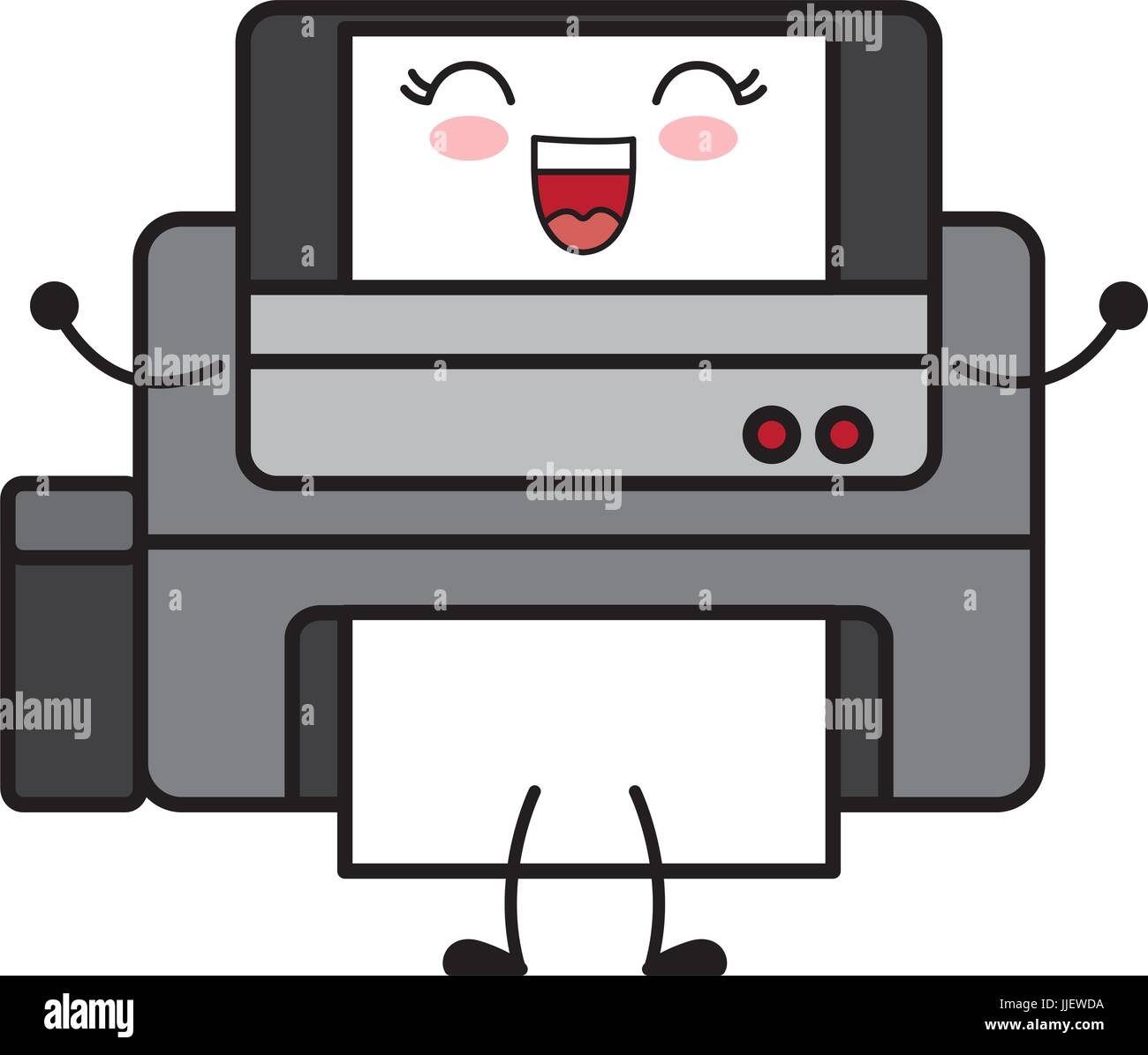 kawaii printer icon over white background vector illustration Stock ...