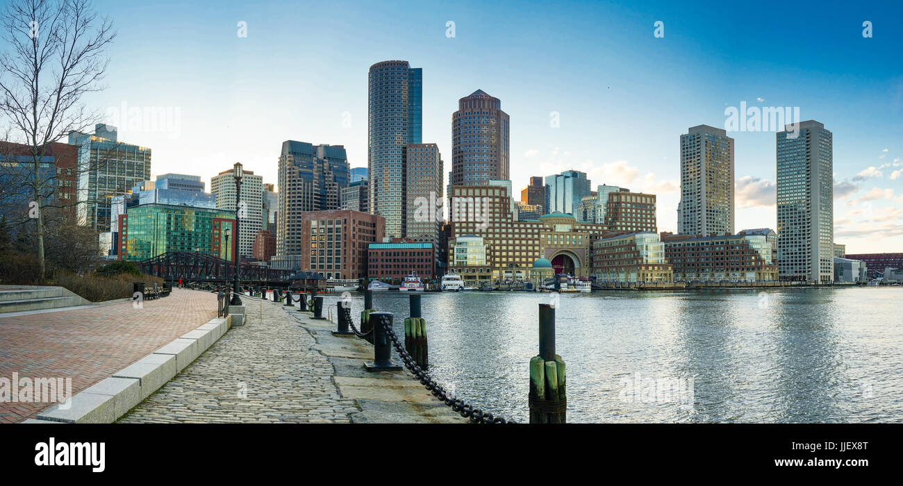Boston Skyline at Boston Harbor, MA Stock Photo - Alamy