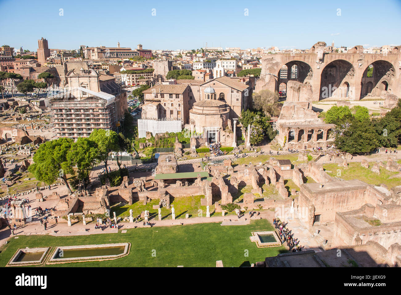 Drone view of The Casa delle Vestali (House of the Vestal Virgins ...