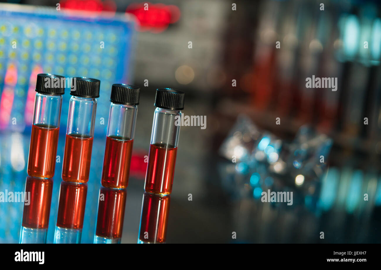 test tube chemical glass laboratory red blood Stock Photo - Alamy