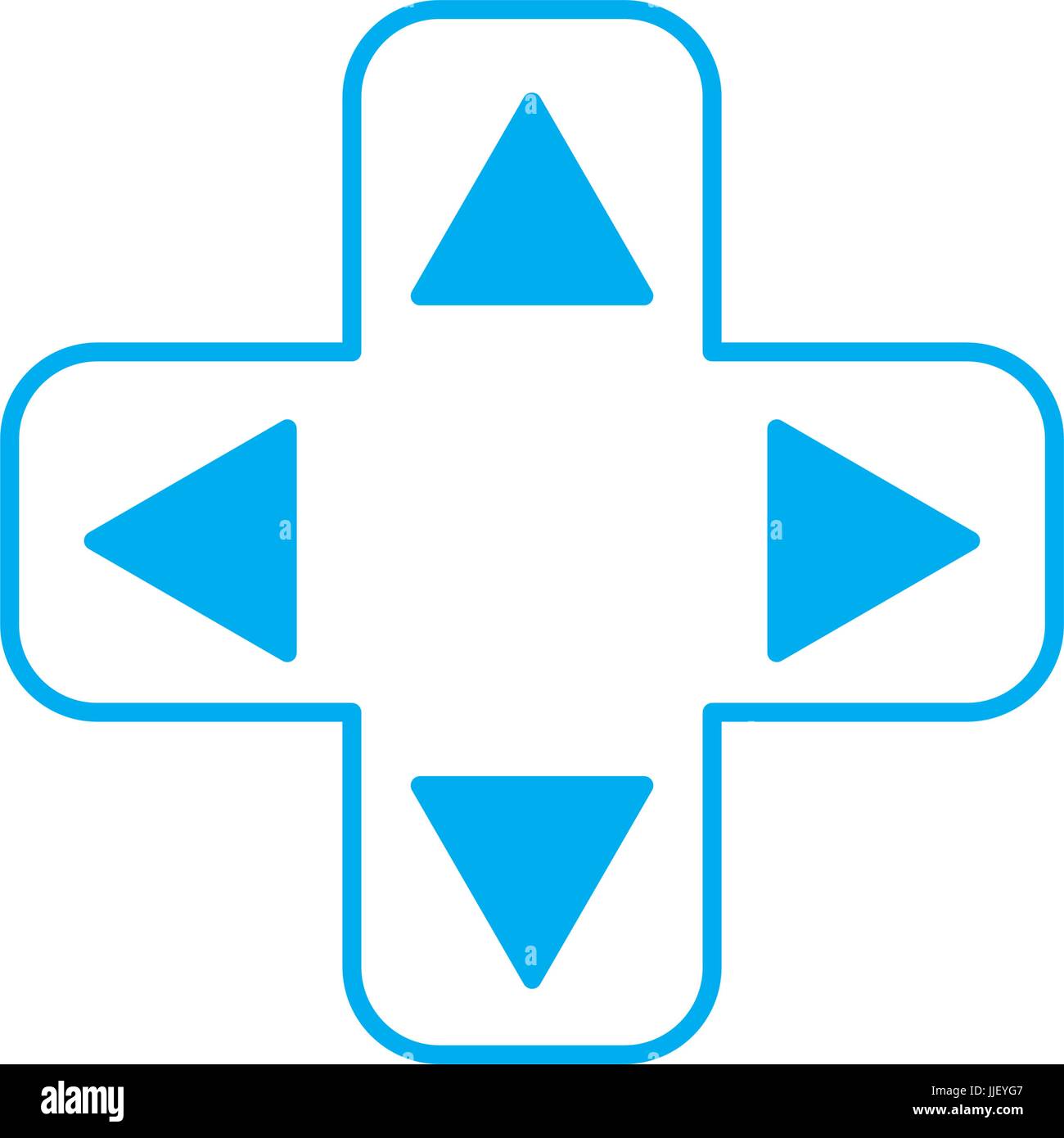 videogame controller arrows icon over white background vector ...