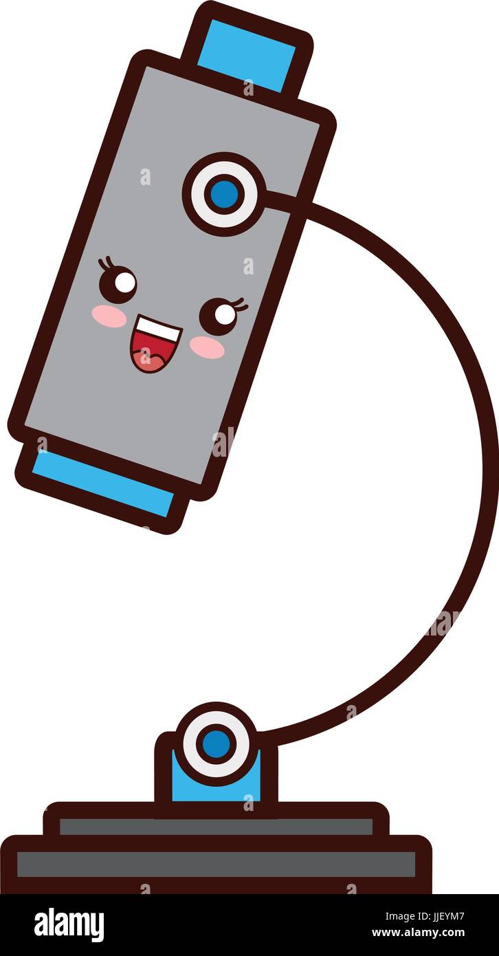 kawaii microscope icon over white background vector illustration Stock ...