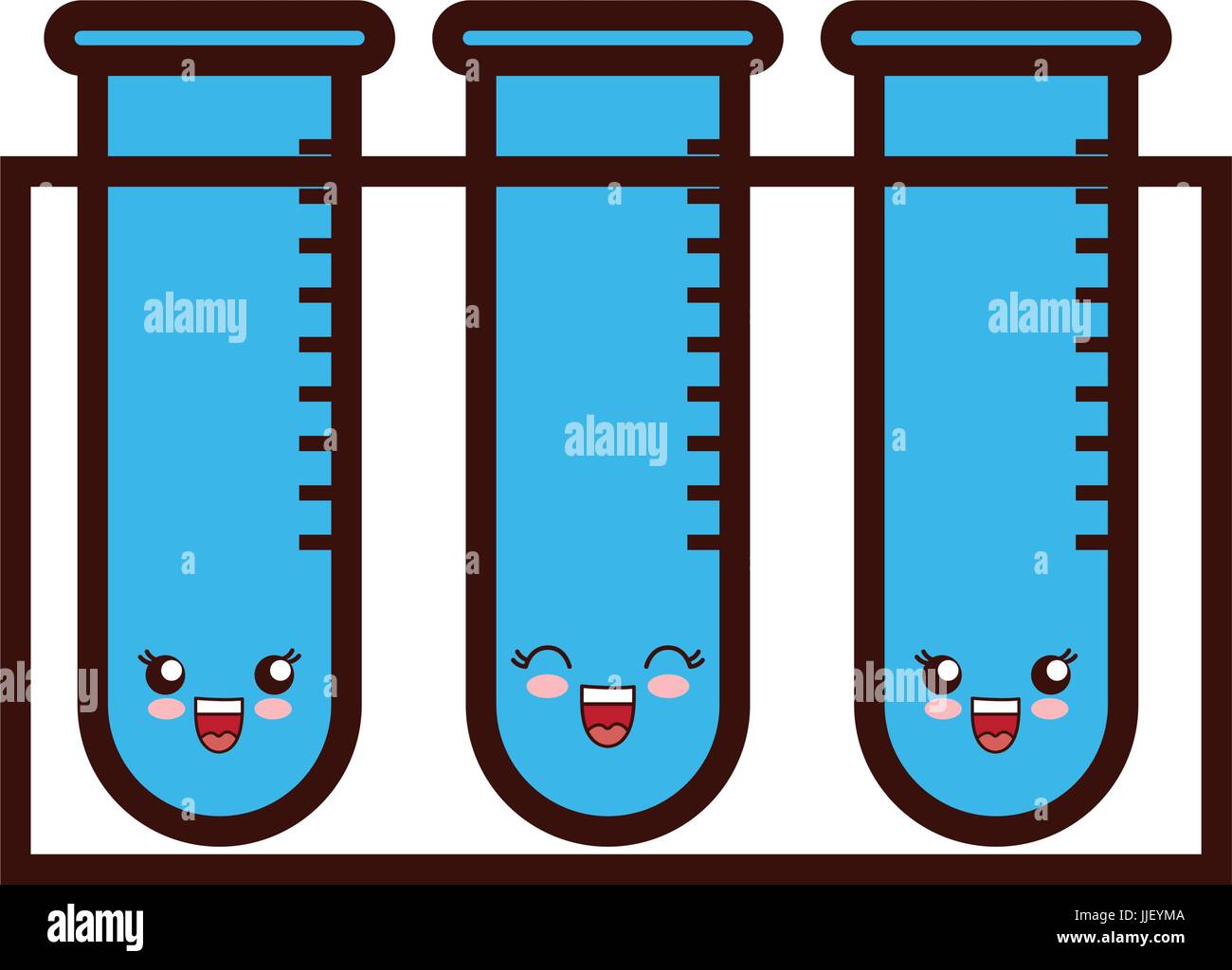 kawaii test tubes icon over white background vector illustration Stock ...