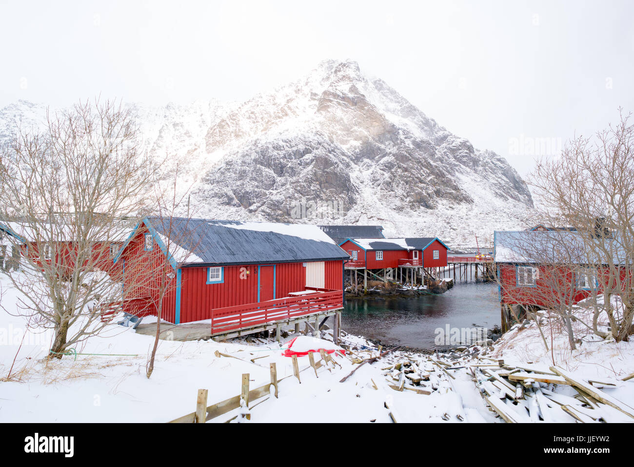 Norway red traditional houses Stock Photo - Alamy