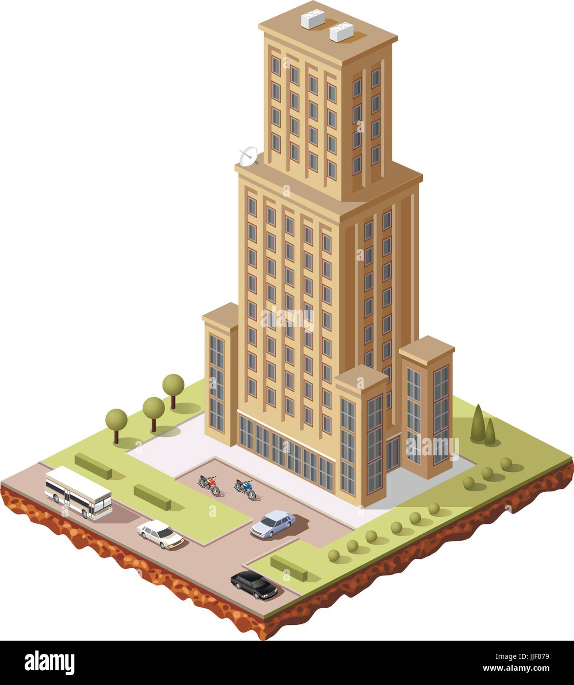 Set vector isometric tile buildings and other structures with areas and ...