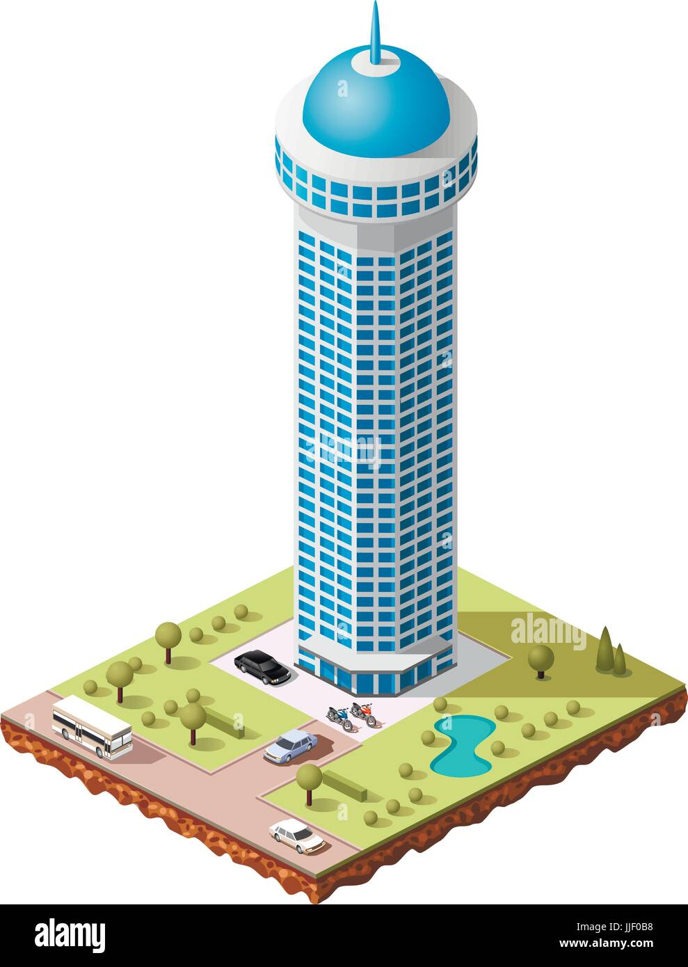 Set vector isometric tile buildings and other structures with areas and ...