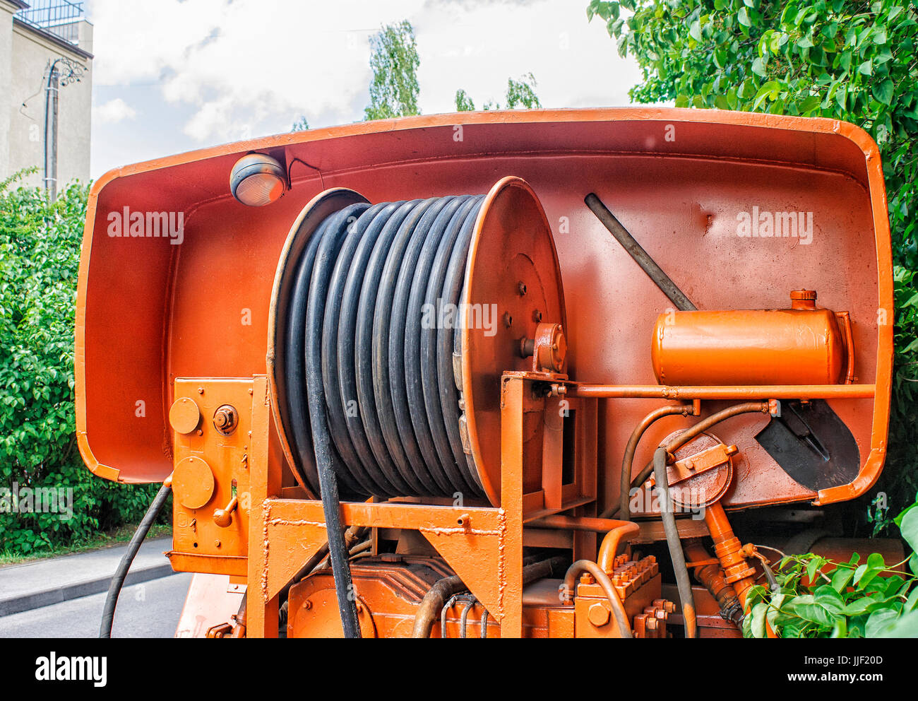 Cable reel drum hi-res stock photography and images - Alamy