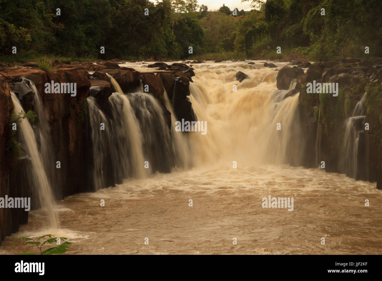 Tad Pha Suam waterfall,champasak Stock Photo - Alamy