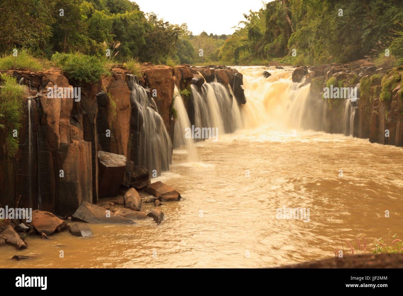 Tad Pha Suam waterfall,champasak Stock Photo - Alamy