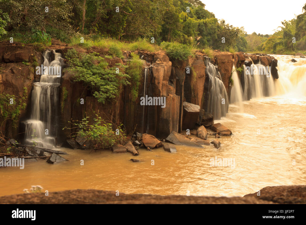 Tad Pha Suam waterfall,champasak Stock Photo - Alamy