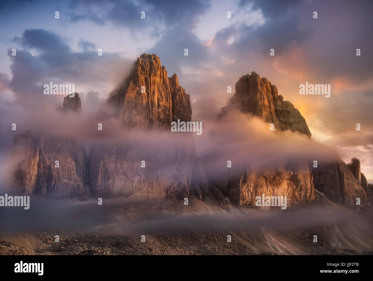 Three Peaks of Lavaredo, Dolomite Mountains, Italy Stock Photo - Alamy