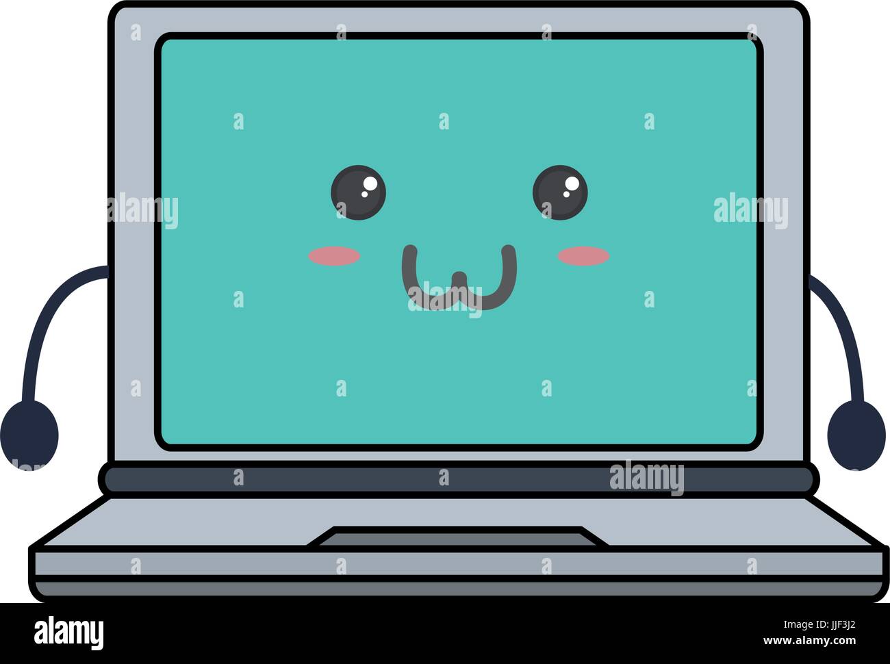 Cute laptop kawaii icon vector illustration graphic design Stock Vector ...