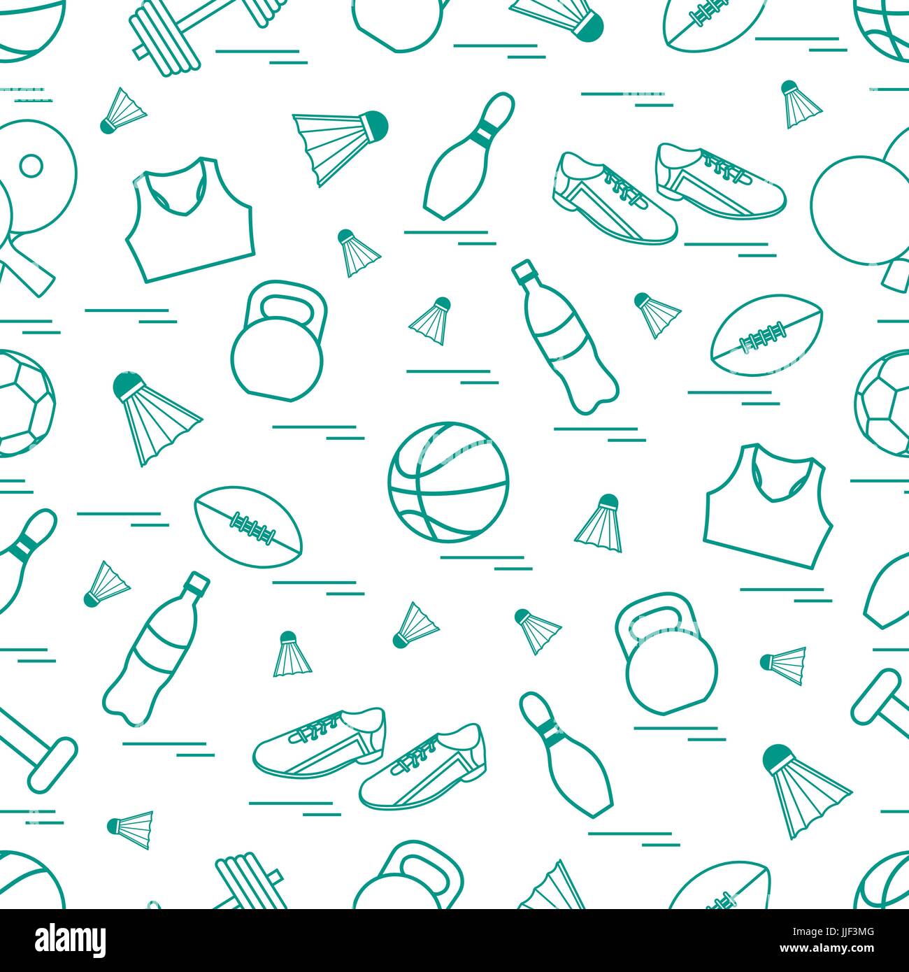 Seamless pattern on the sports theme. Vector illustration sports and ...
