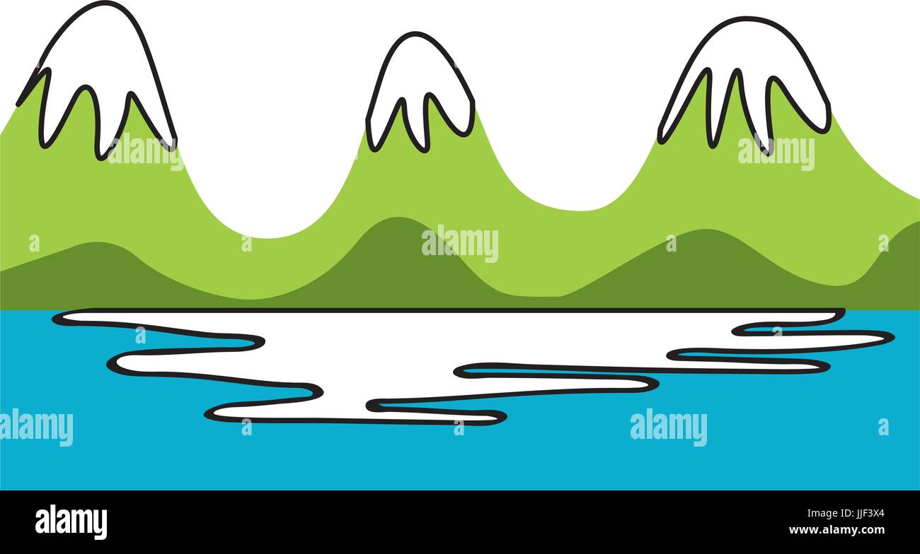 beautiful landscape with lake vector illustration design Stock Vector ...