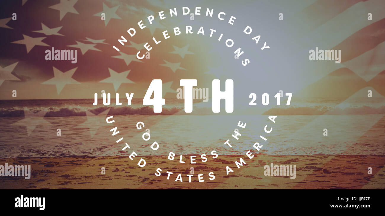 Multi colored happy 4th of july text against white background against ...