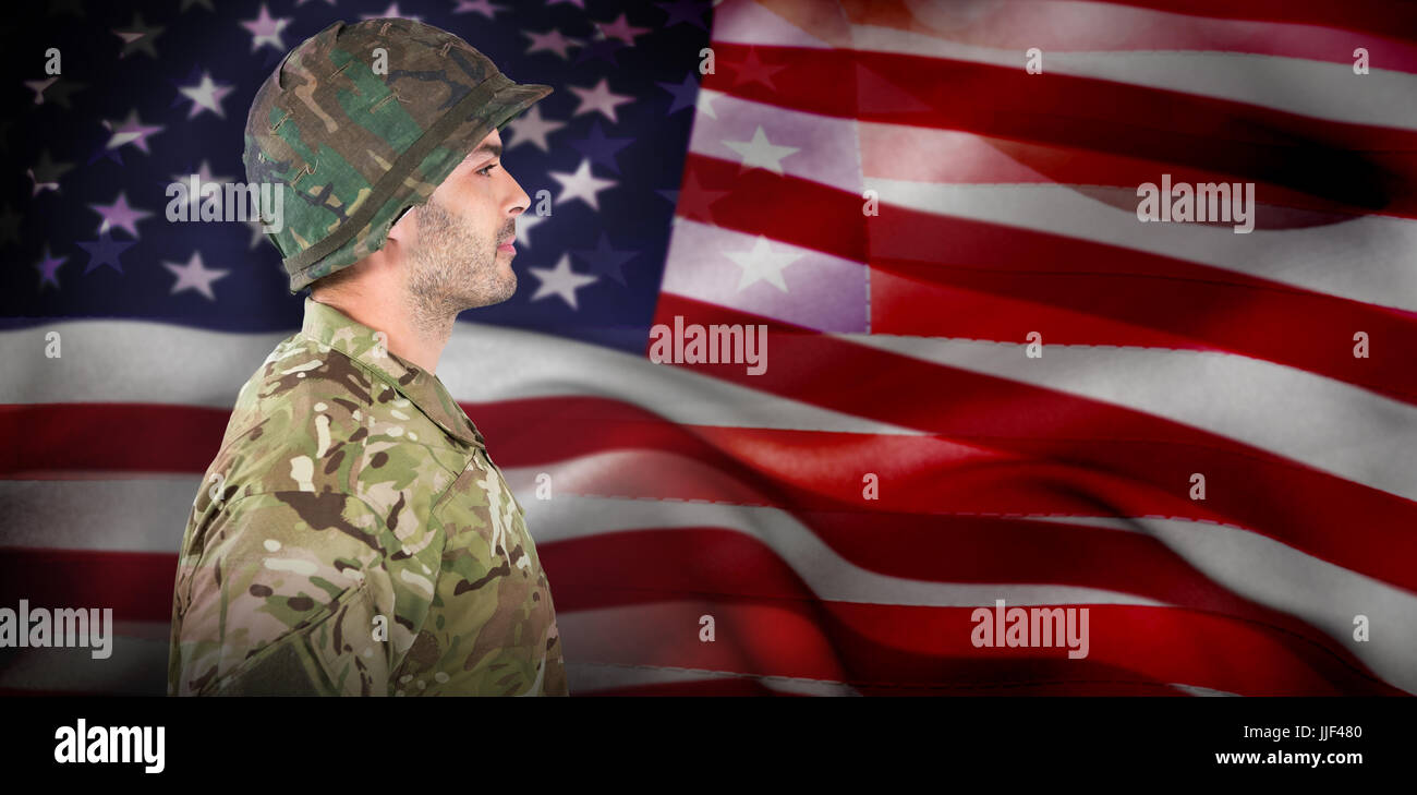 American soldier standing side view hi-res stock photography and images ...