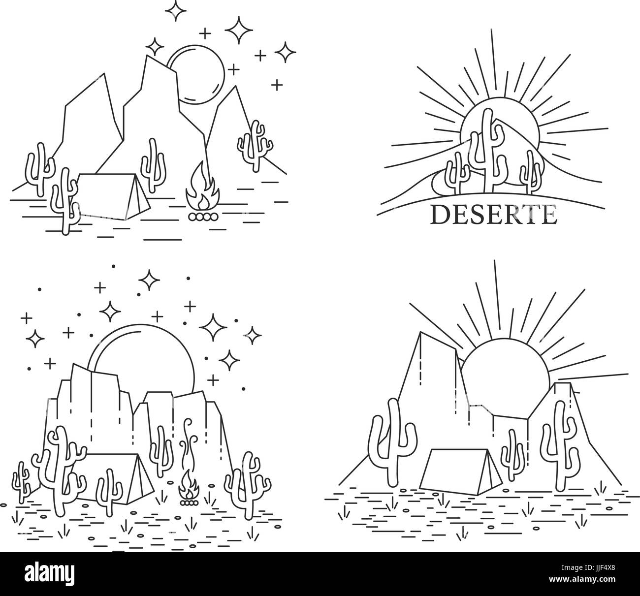 Desert sun icon outline Black and White Stock Photos & Images - Alamy