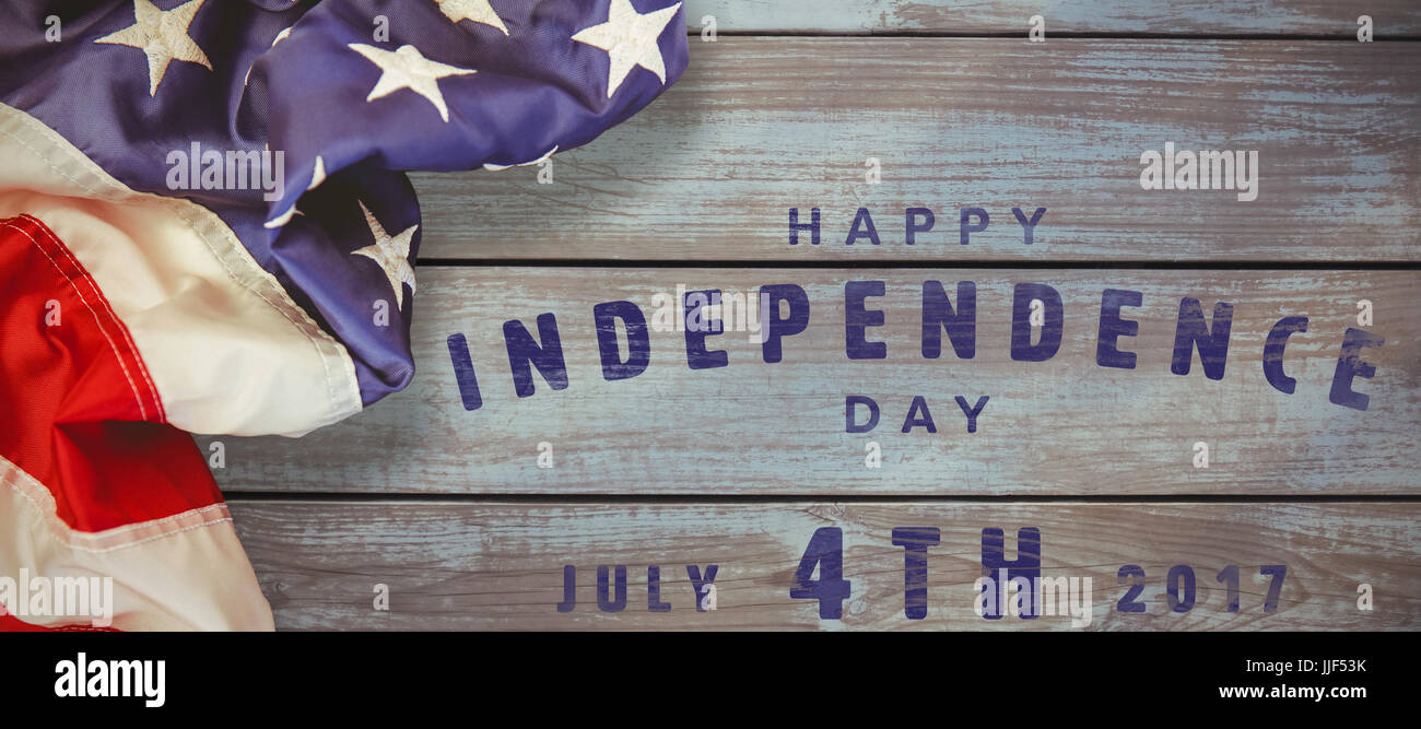 Happy 4th of july text on white background against wood Stock Photo - Alamy