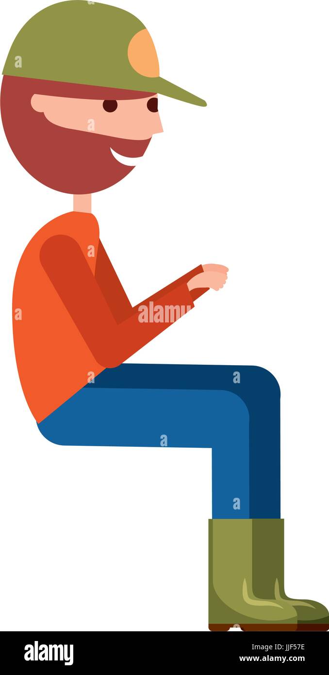 fisherman with hat avatar character vector illustration design Stock ...