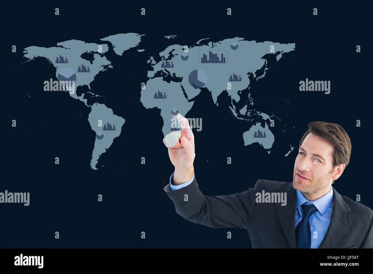 Digital composite of model + maps + backgrounds Stock Photo - Alamy