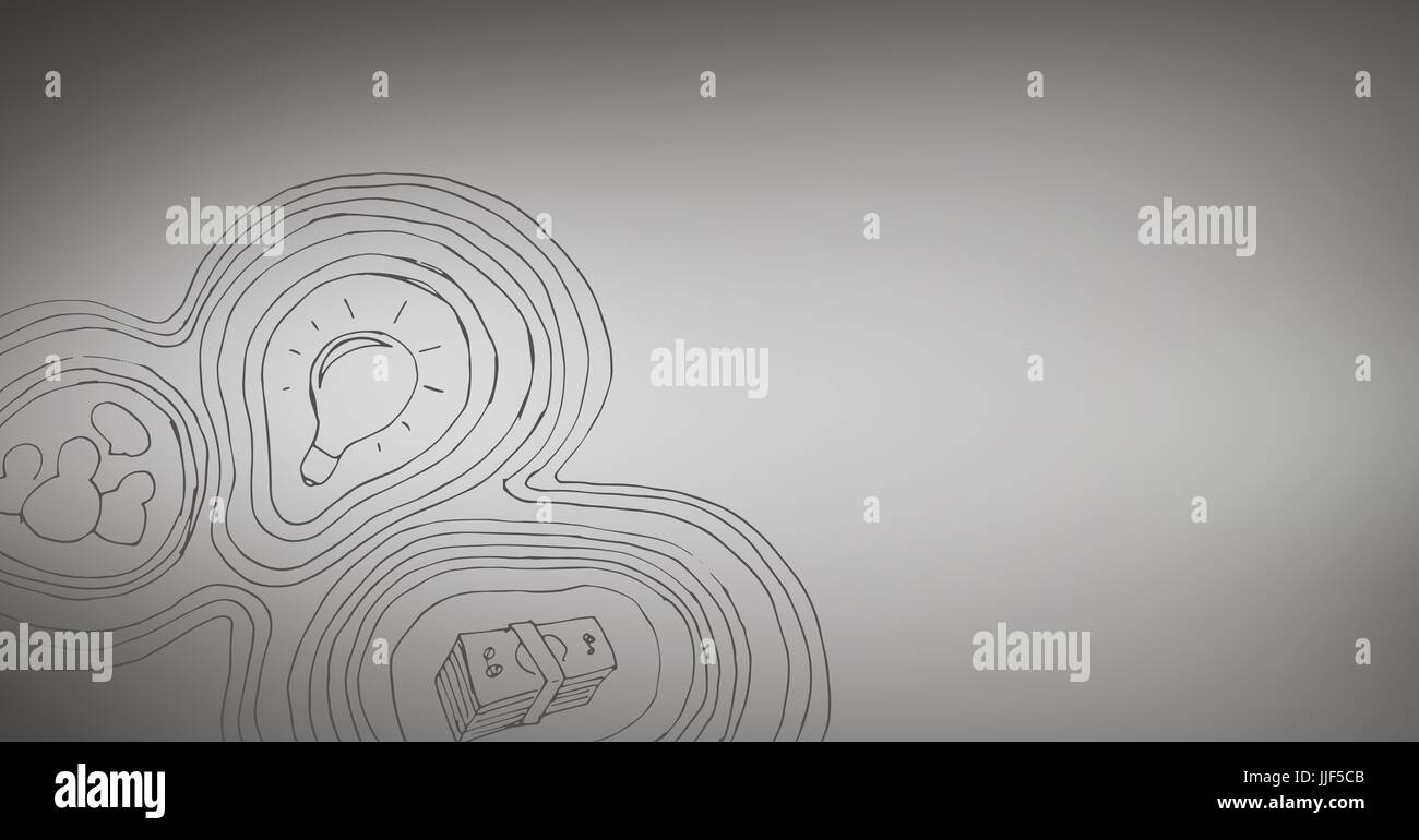 Digital composite of Grey background with business doodle Stock Photo ...