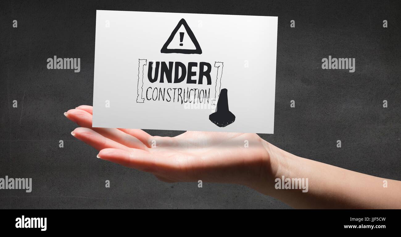 Under construction doodle against white room with screen Stock Photo ...