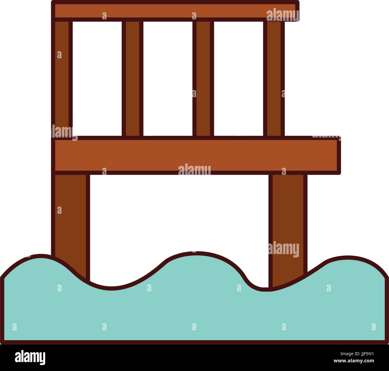 Wooden pier silhouette Stock Vector Images - Alamy