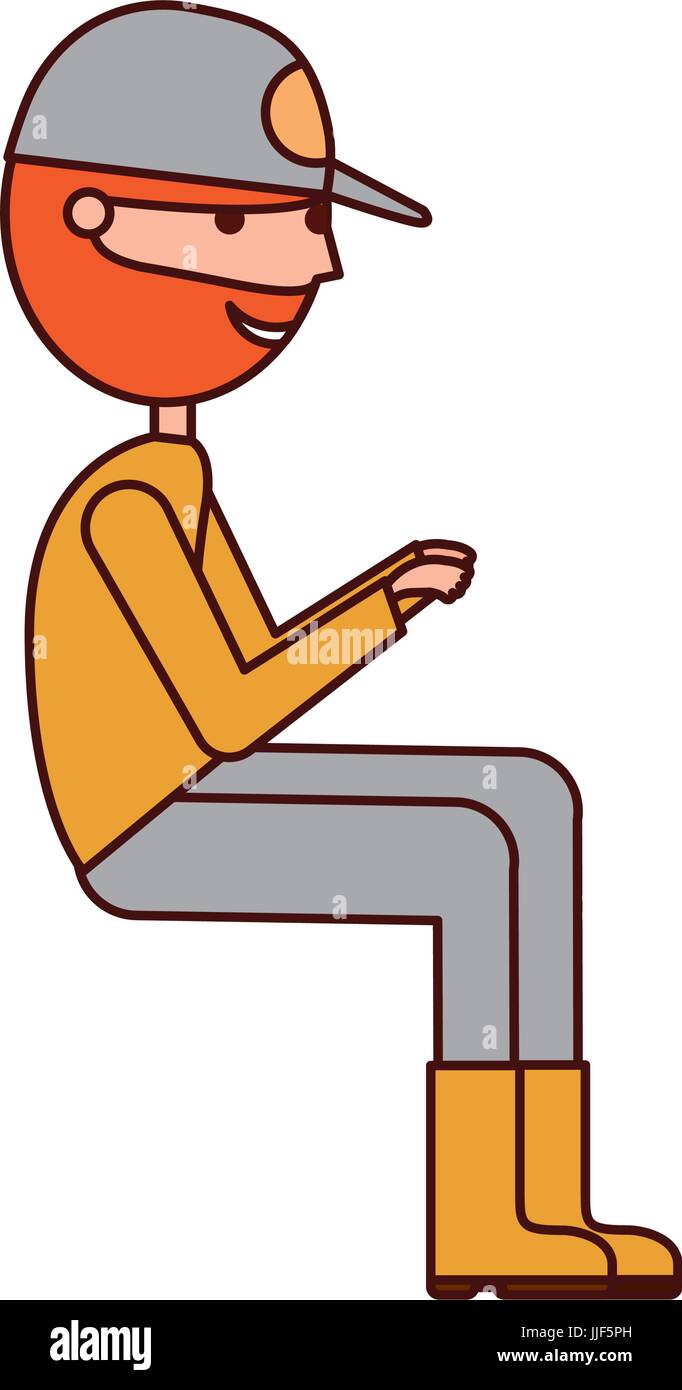 fisherman with hat avatar character vector illustration design Stock ...