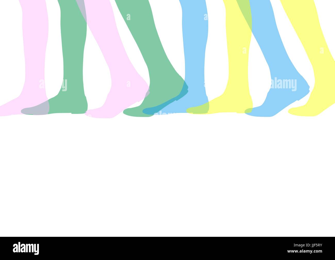 Digital composite of foot silhouettes in different colors Stock Photo ...