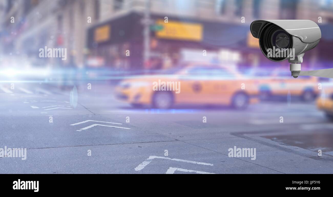 Digital composite of CCTV camera on road in city Stock Photo - Alamy