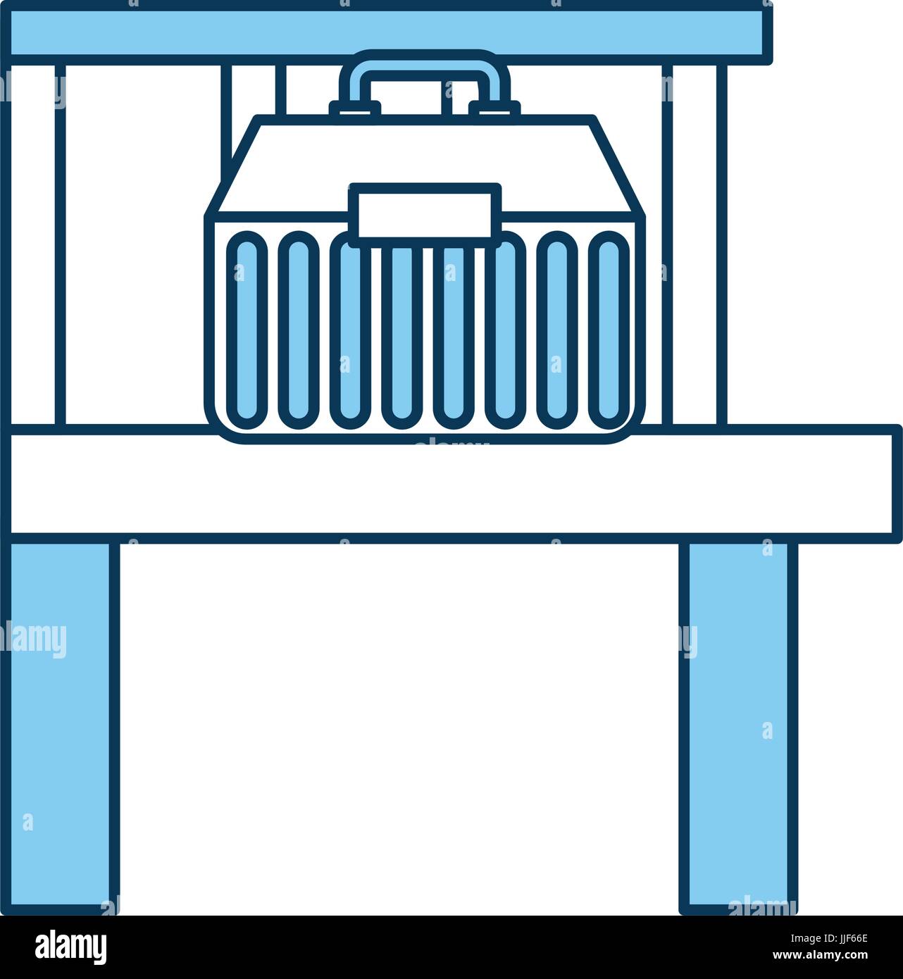 Fishing kit box with wooden pier vector illustration design Stock ...