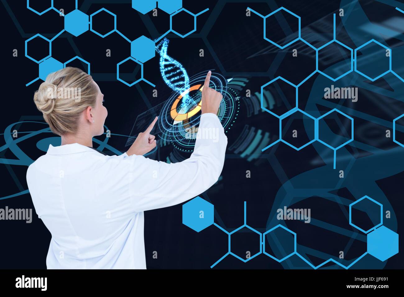 Digital composite of Medical models with DNA graphics or backgrounds ...