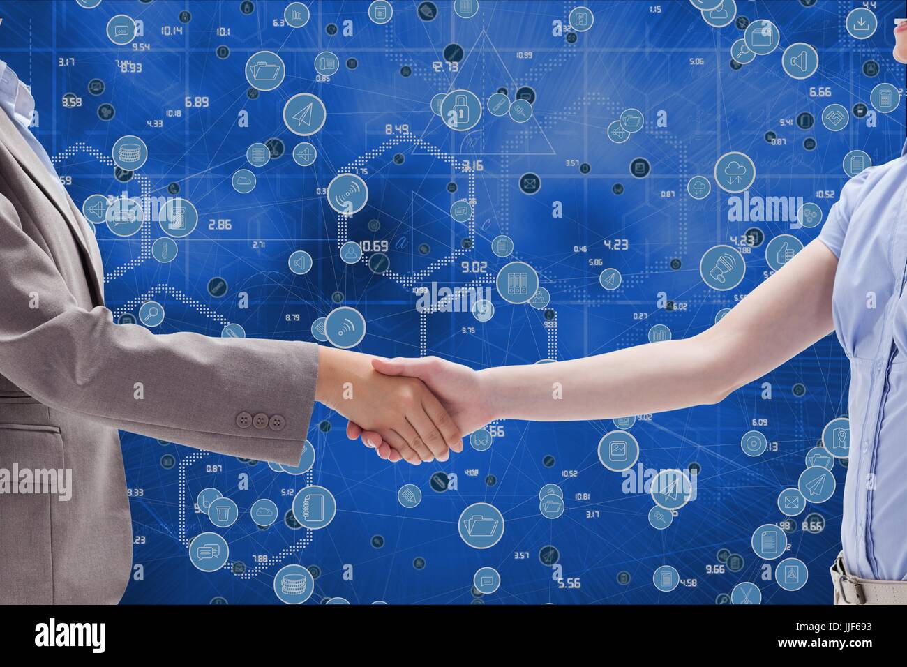 Digital composite of Handshake technology Stock Photo - Alamy